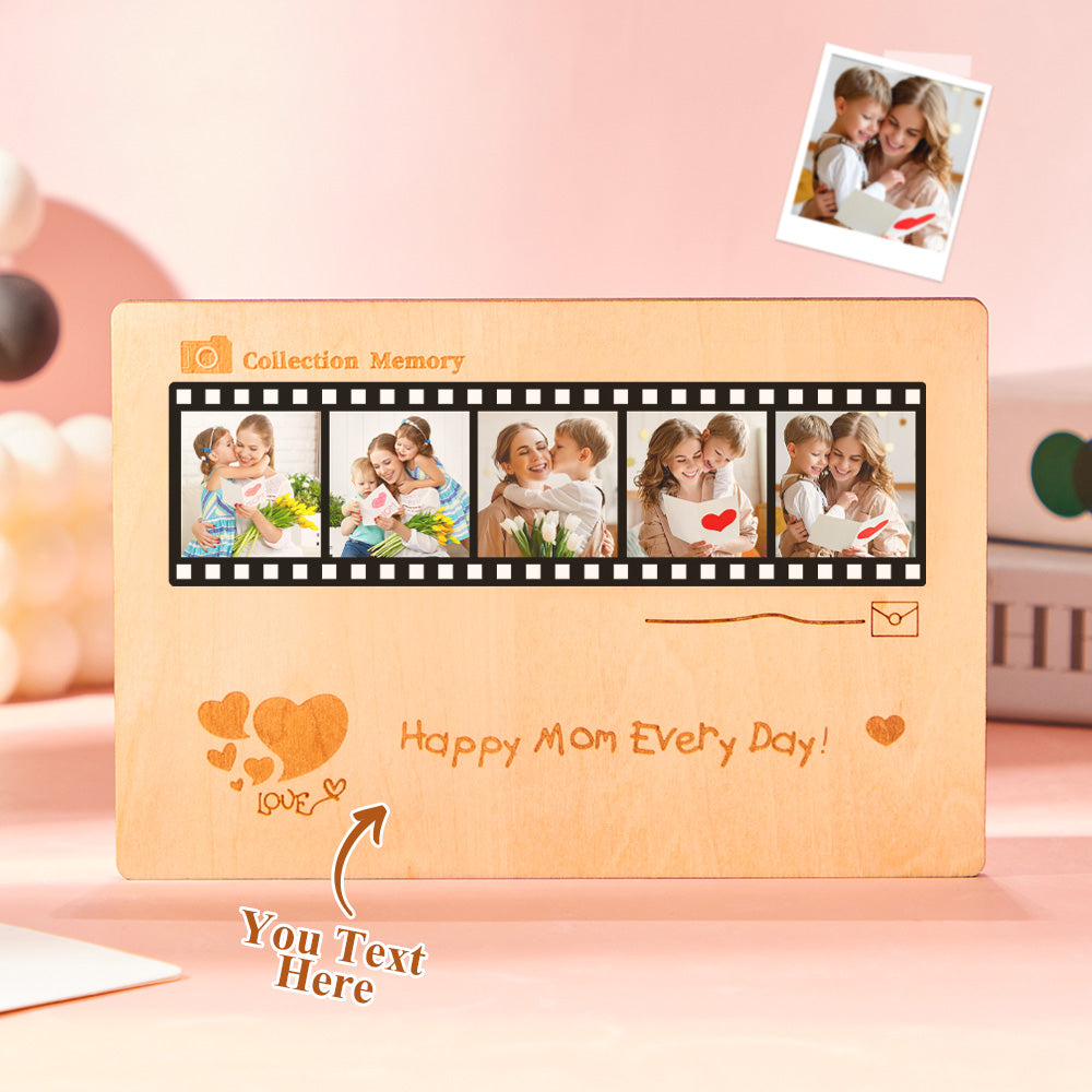 Personalized Photo Film Card Wooden Desktop Decoration Custom Engraved ...