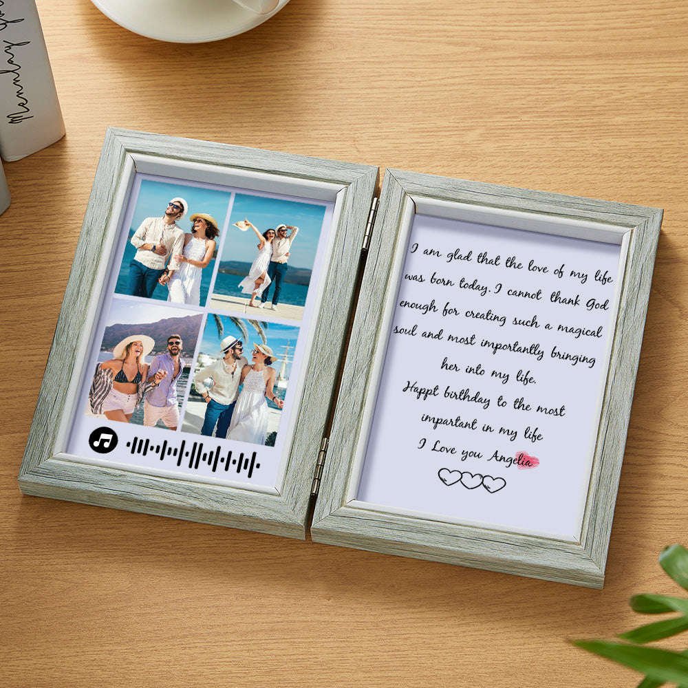 Scannable Custom Spotify Photo Frame Custom Engraved Creative Wooden ...