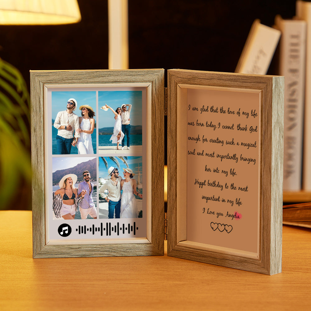 Scannable Custom Spotify Photo Frame Custom Engraved Creative Wooden ...