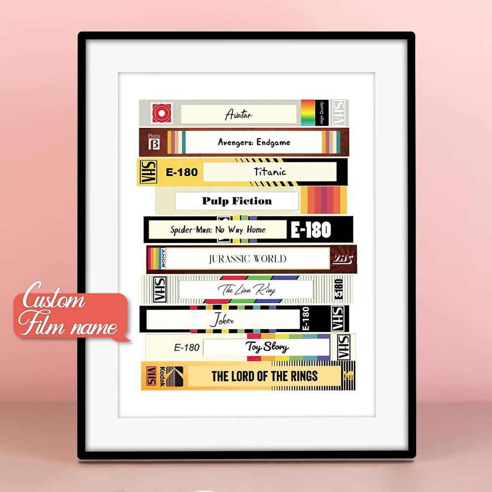Custom Video Tape Print Personalized Retro Movie Poster Add Your ...