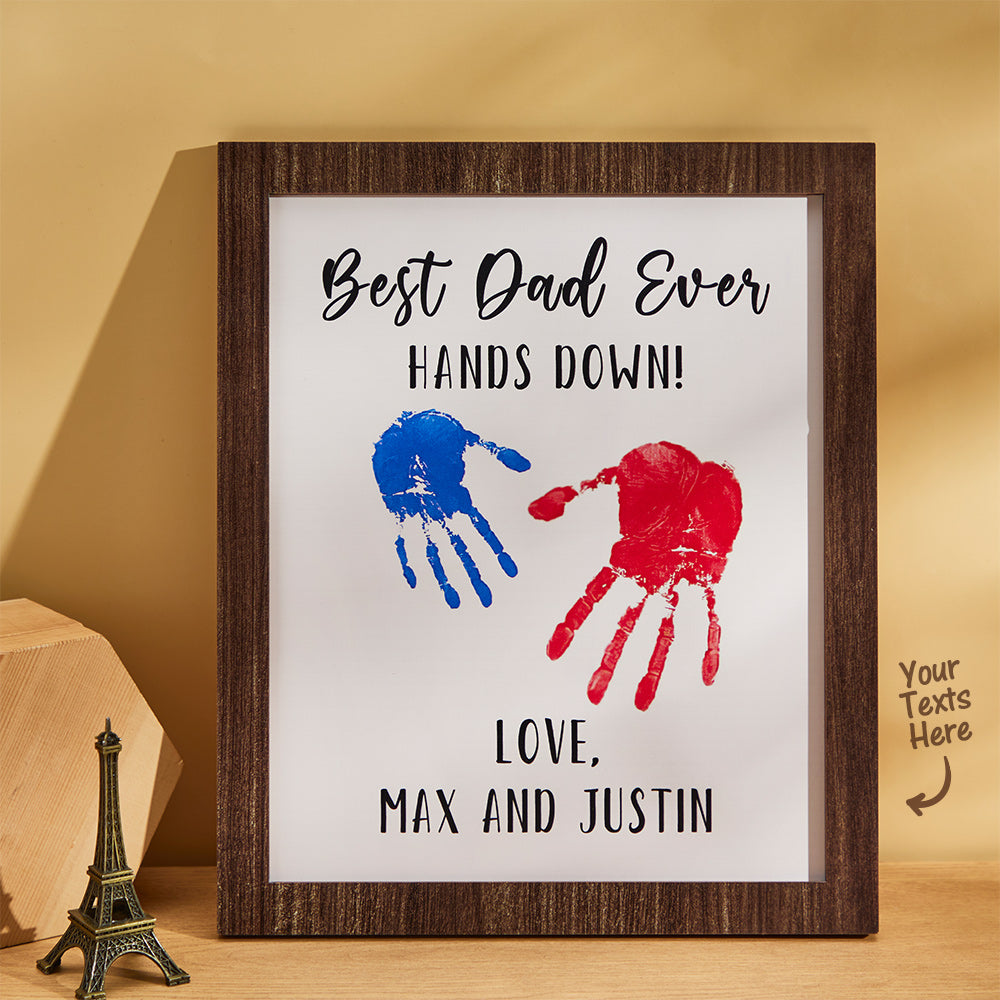 Custom Engraved Ornament Creative Handprint Best Dad Ever Father's Day ...