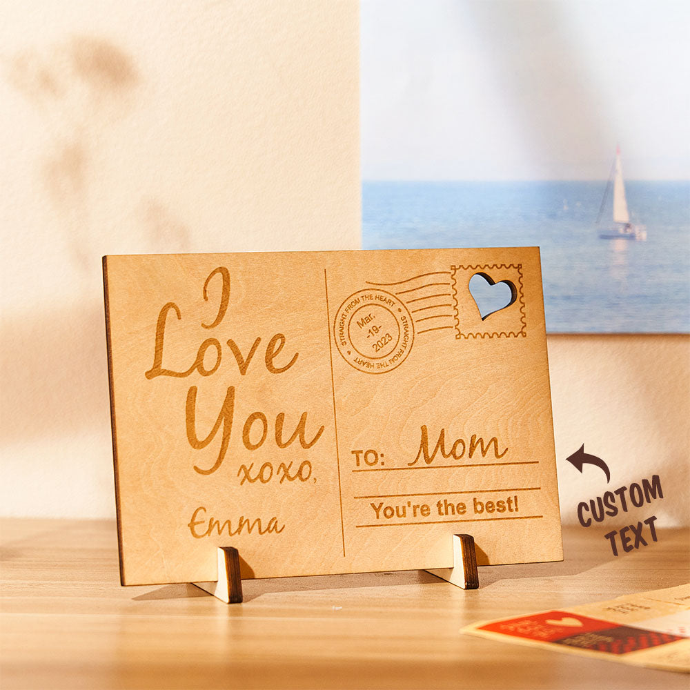 Personalized Sending Love Message Wood Standing Custom Postcard Gifts ...