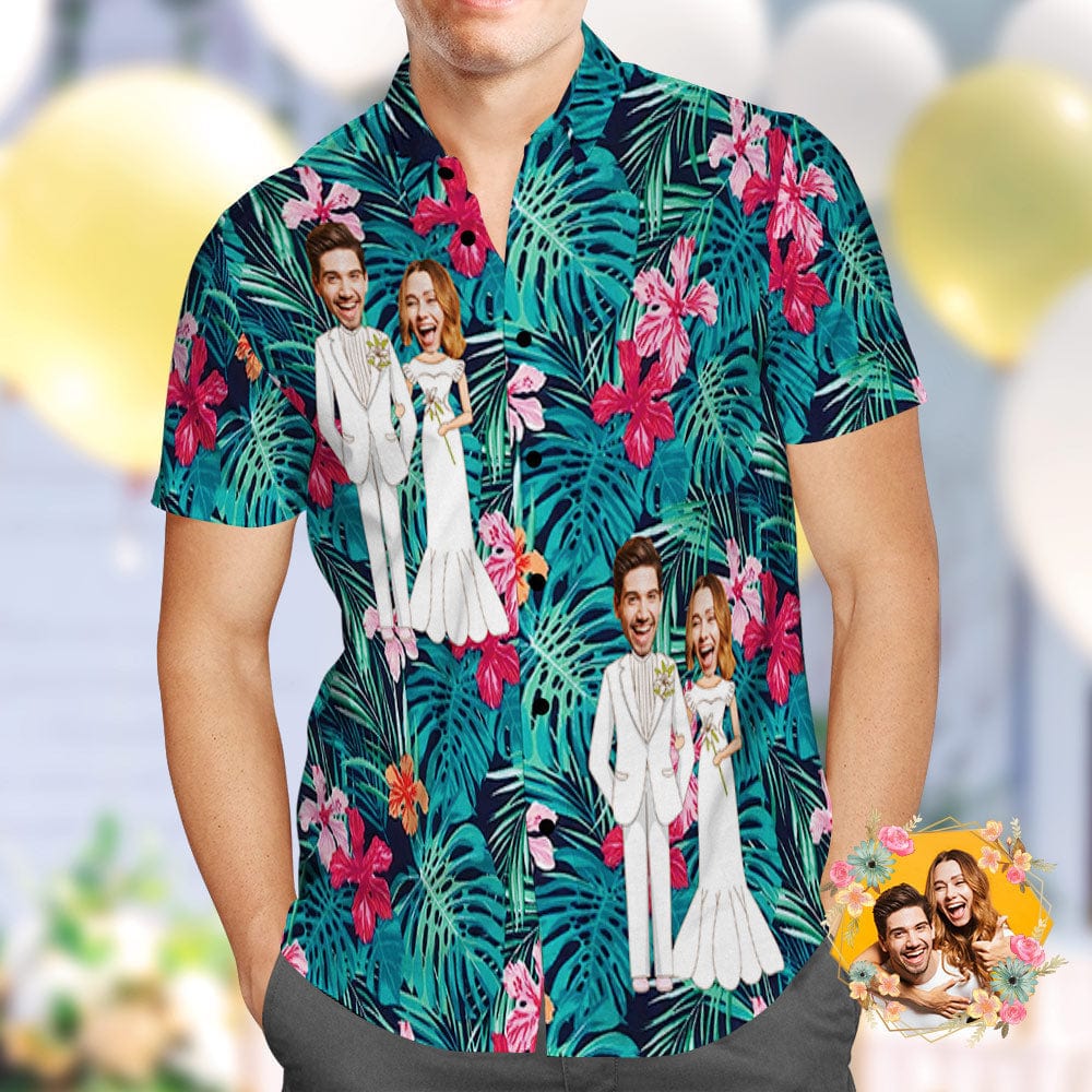 Personalized Wedding Hawaiian Shirt Custom Hawaiian Shirt With Face ...