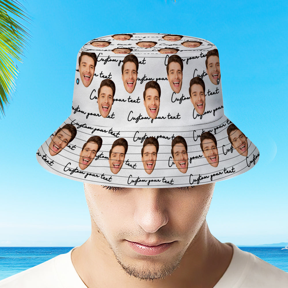 Custom Face Bucket Hat Personalized Unisex Summer Sun Hat Fisherman Cap ...