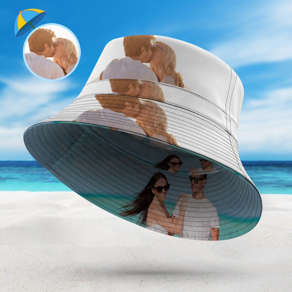 Custom Photo Bucket Hat Double-Side-Wear Reversible Outdoors Beach ...