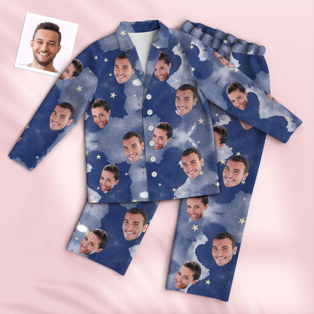 Custom Photo Face Pajama Bloom Style Creative Sky Gifts - MadeMine ...