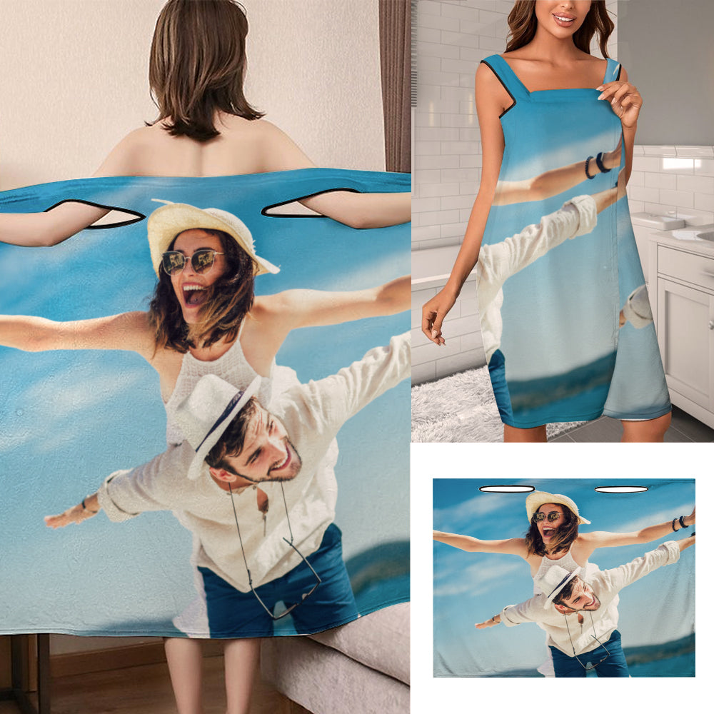 Custom Bath Wrap Towel Personalized Bathrobe Wearable Bath Dress ...