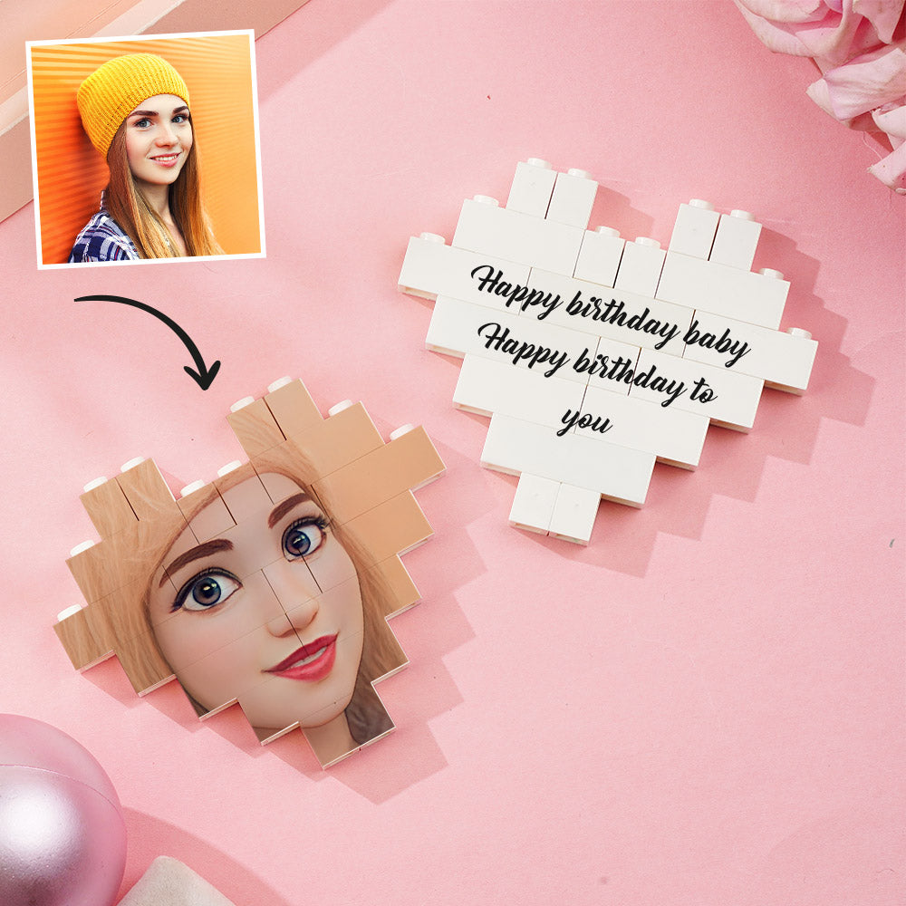 Personalised Building Brick Heart Custom Cartoon Avatar Block Christmas Gifts - MadeMine Custom ...