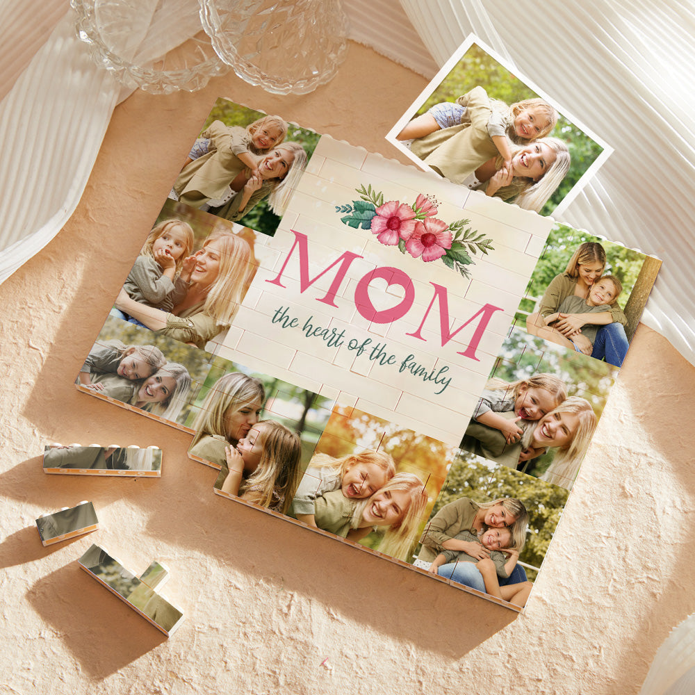 Custom Building Block Puzzle Horizontal Trio Photo Brick for Mom the ...