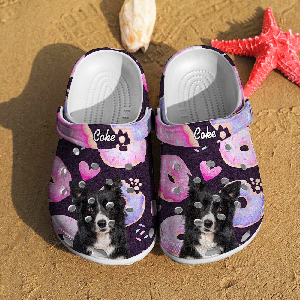 Personalized Pet Portrait Clogs Slipper Funny Donut Print Clog Gift for ...