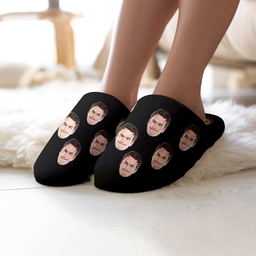 Custom Face Women's and Men's Slippers Personalized Casual House Shoes ...