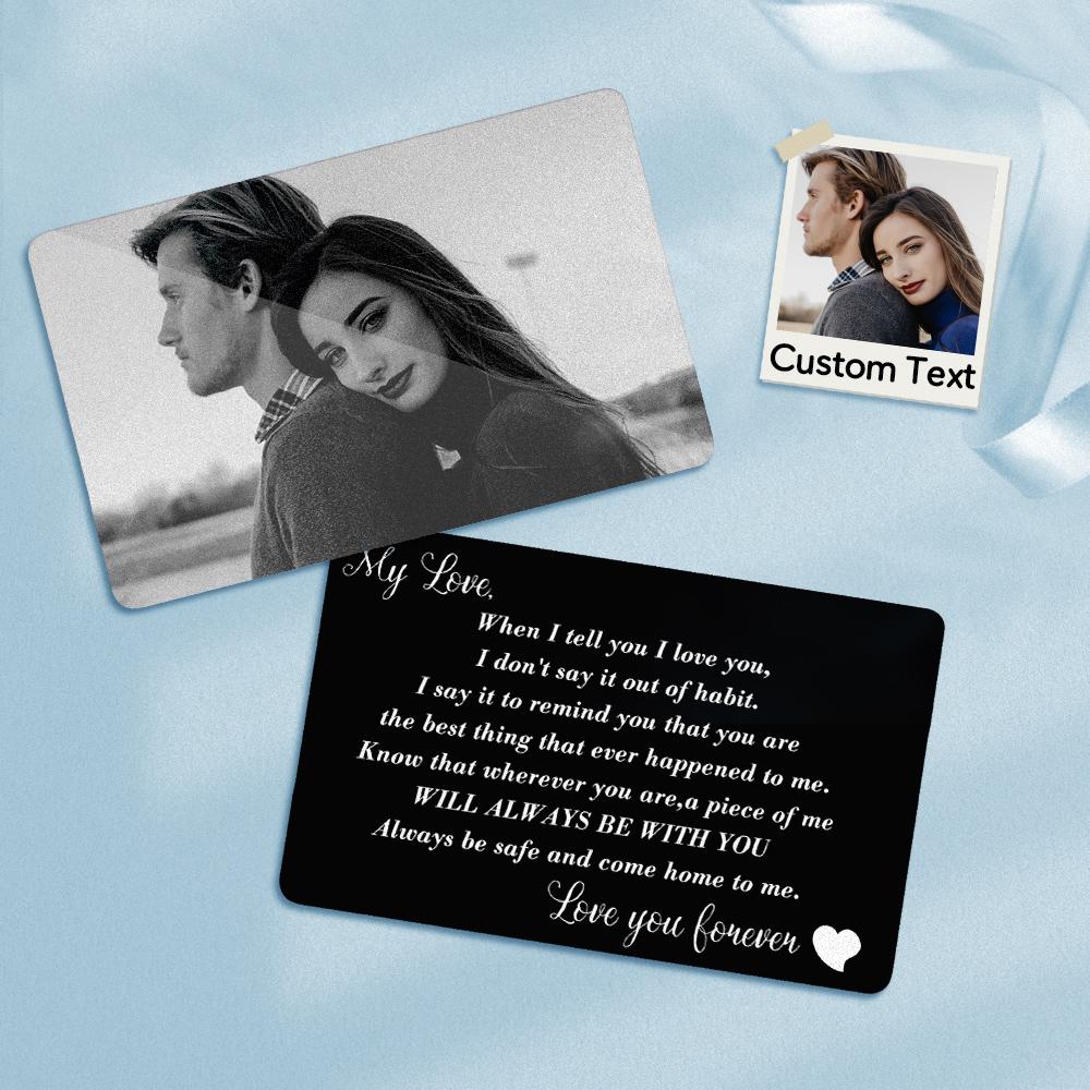 custom wallet card photo card engraved wallet card for lovers gifts ...