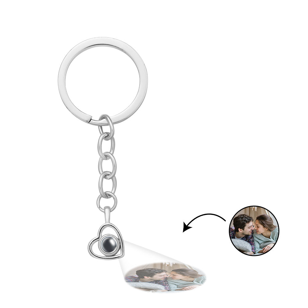 Custom Heart-shaped Hollow Photo Projection Keychain Couple Gifts ...