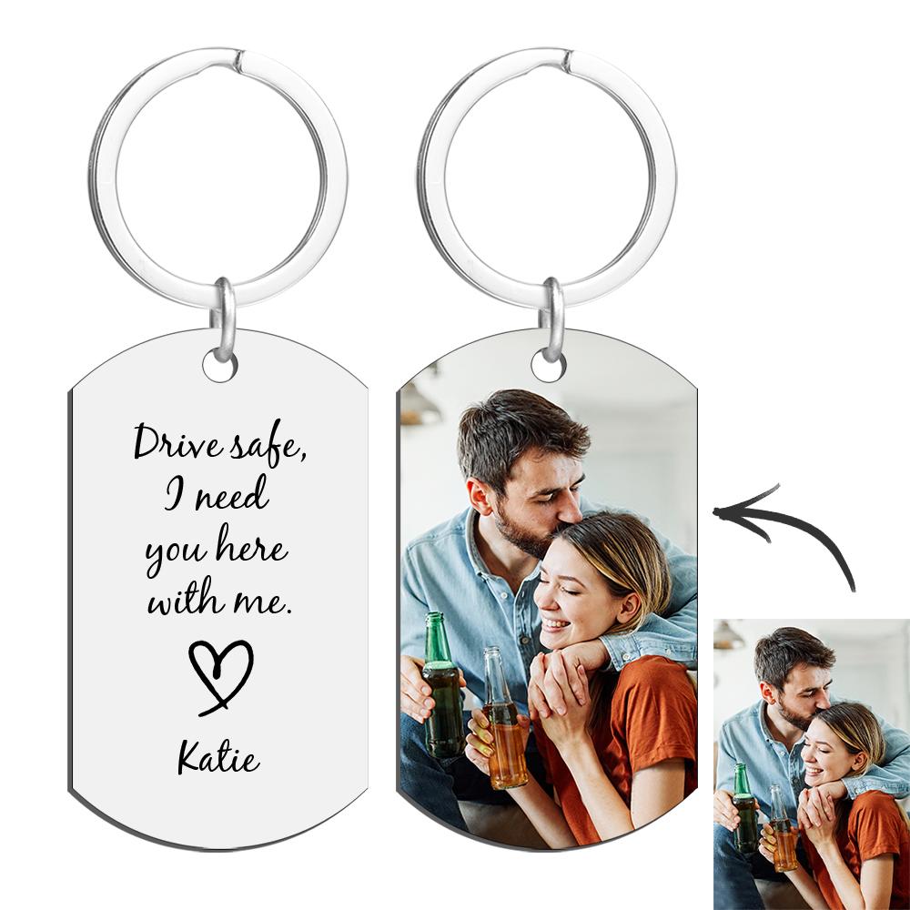 Custom Photo Key Chain Engraved Tag Keychain With Engraving Gifts ...