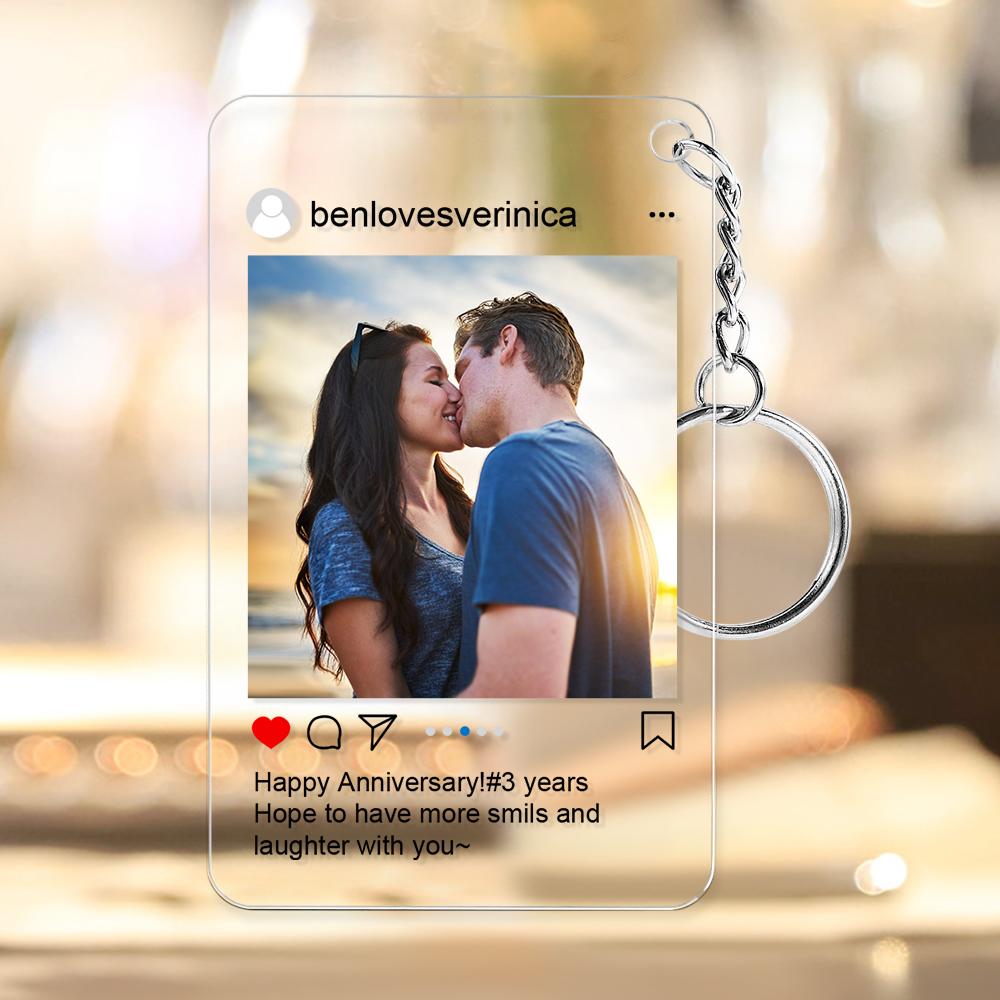 Customized Photo Keychain Personalized Instagram Photo Key Chain Gift ...