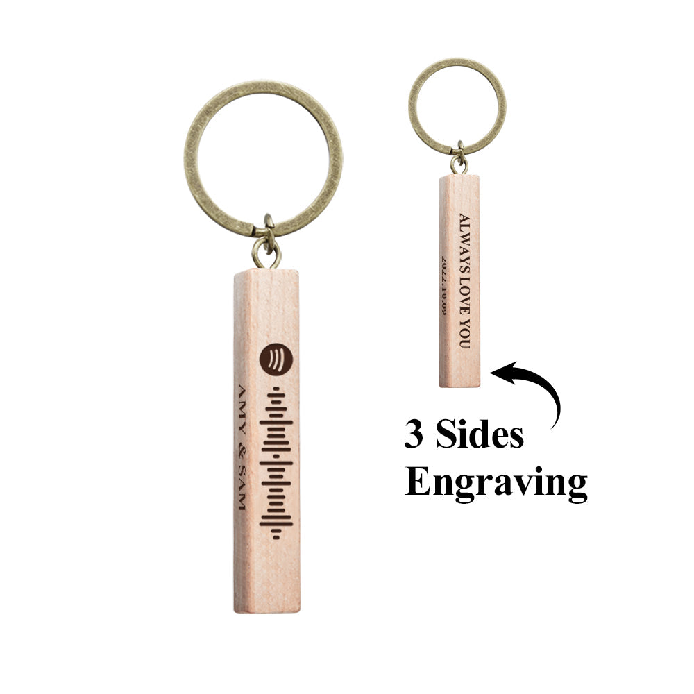 Custom Spotify Code Keychain Personalized Wooden Keychain with Your ...