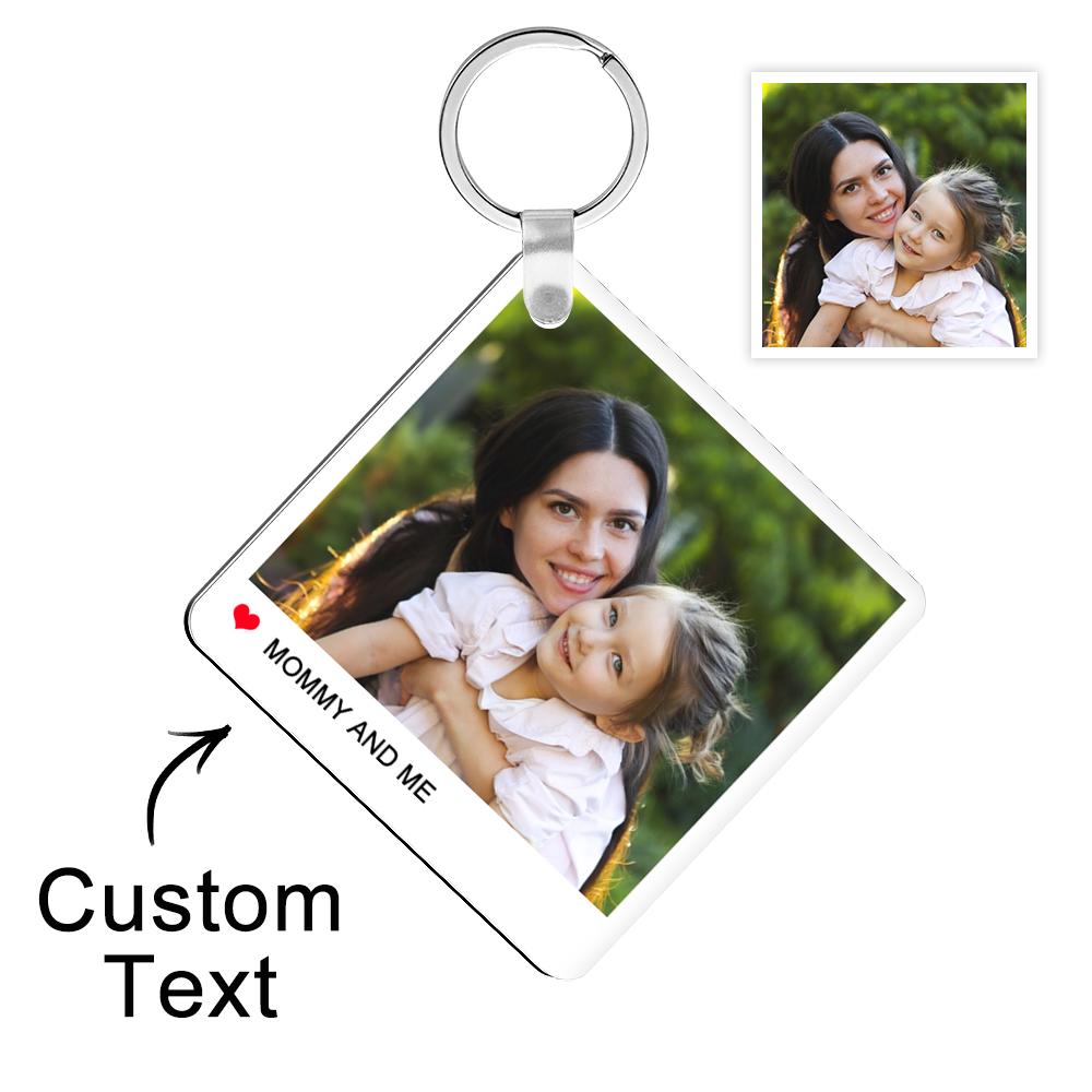 Custom Photo Engraved Keychain Double Sided Photo Keychain Gift for Mom ...