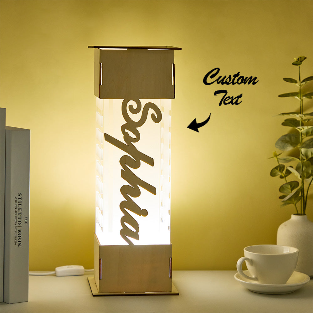Personalized LED Lamp Custom Name Wooden Acrylic Night Light Birthday ...