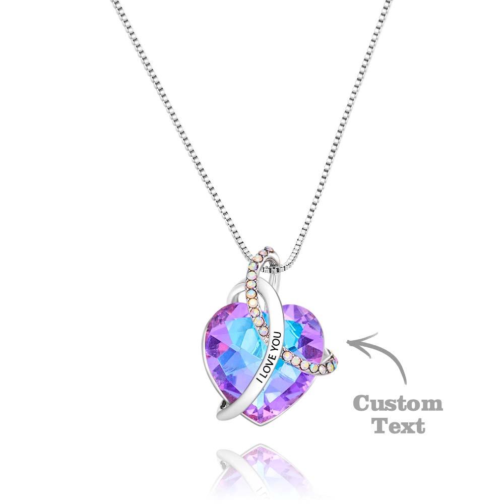 Custom Engraved Necklace Crystal Heart Love Gifts for Women - MadeMine ...