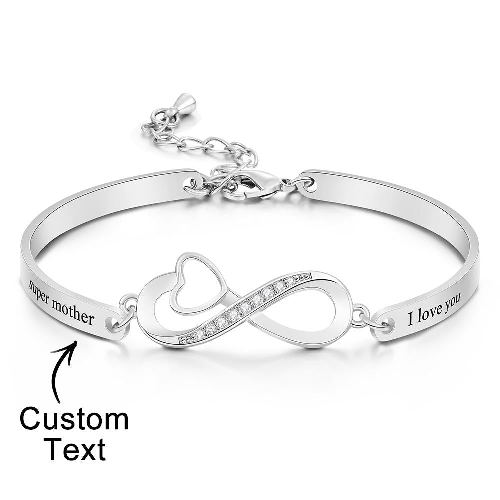 Custom Engraved Bracelet Infinity Symbol Rhinestone Fun Gifts ...