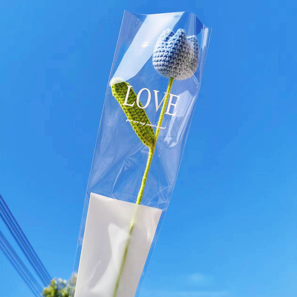 Blue Tulip Handmade Knitted Flower - MadeMine Custom Drop Shipping