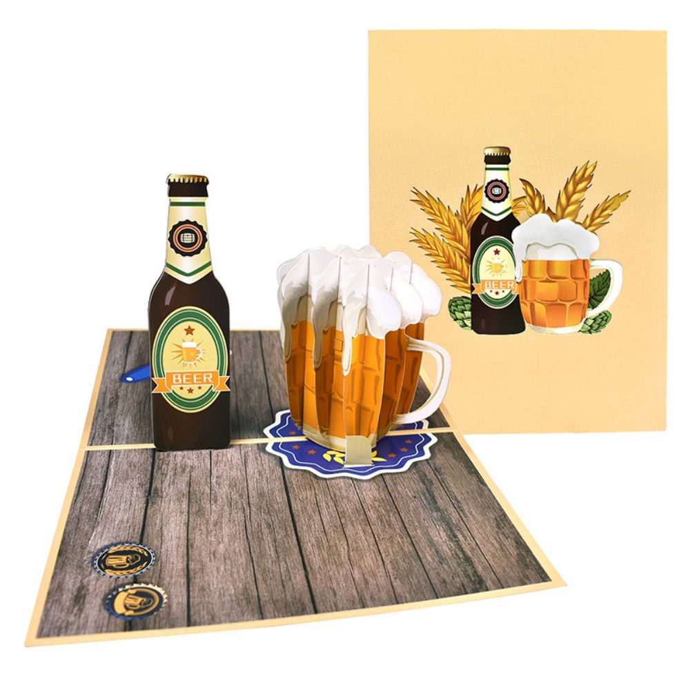 Father's Day 3D Pop Up Card Beer Greeting Card for Dad - MadeMine ...