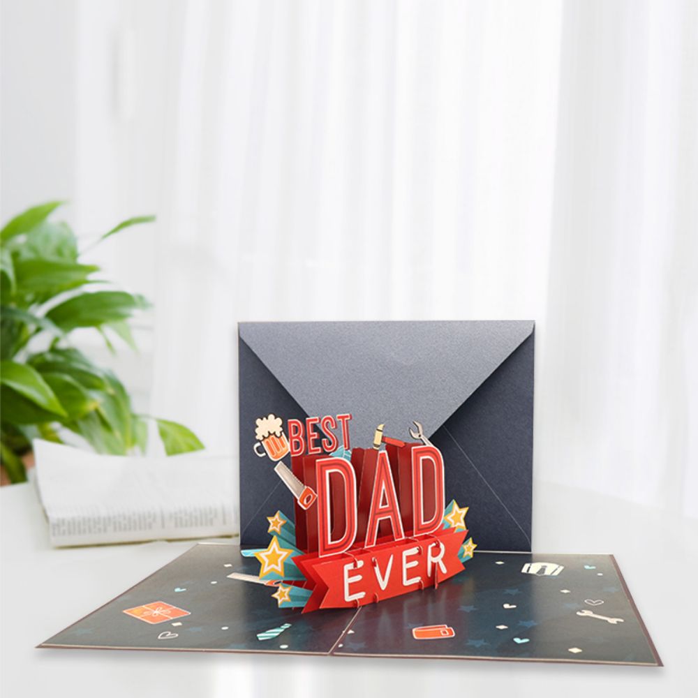 Father's Day 3D Pop Up Card Best Dad Ever Greeting Card for Dad ...