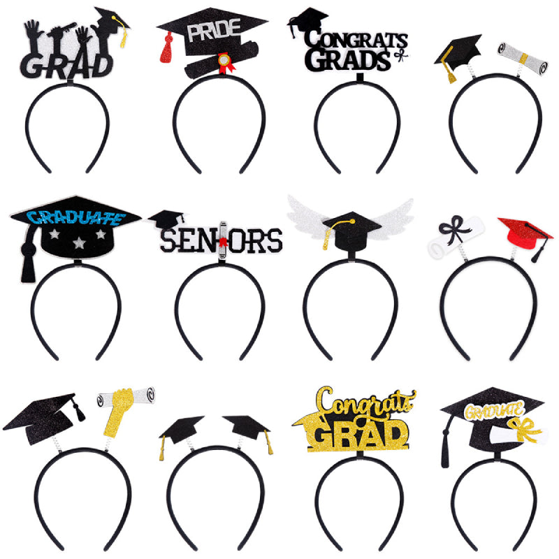 12 Pcs Graduation Hat Headband Graduation Party Decorations Graduation ...