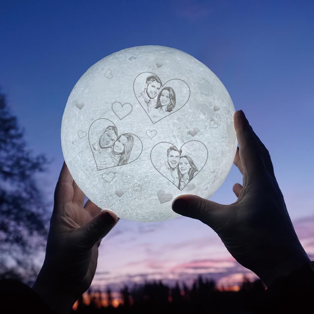 Photo Moon Lamp Custom 3d Light Heart Engraved Moon Lamp - Touch Two ...