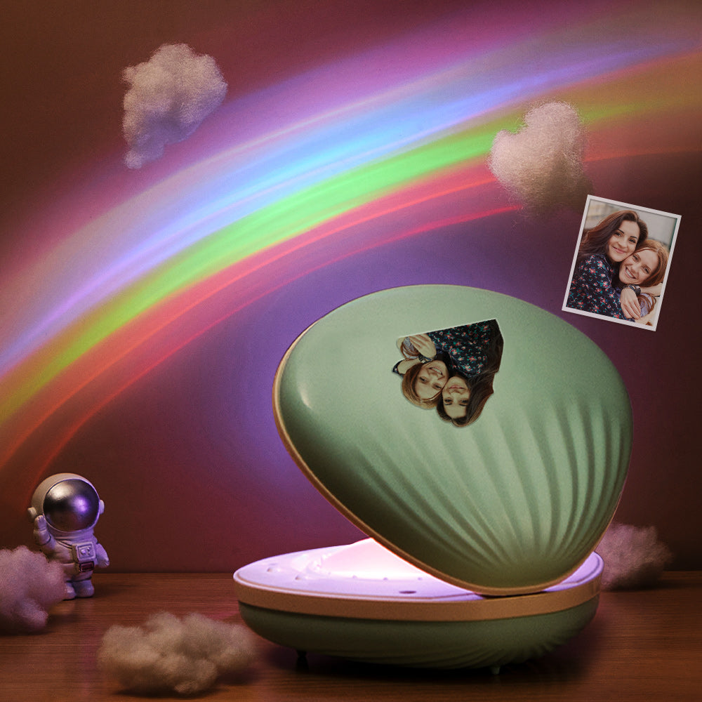 Custom Photo Night Light Shell Rainbow Projection Lamp Gifts - MadeMine ...