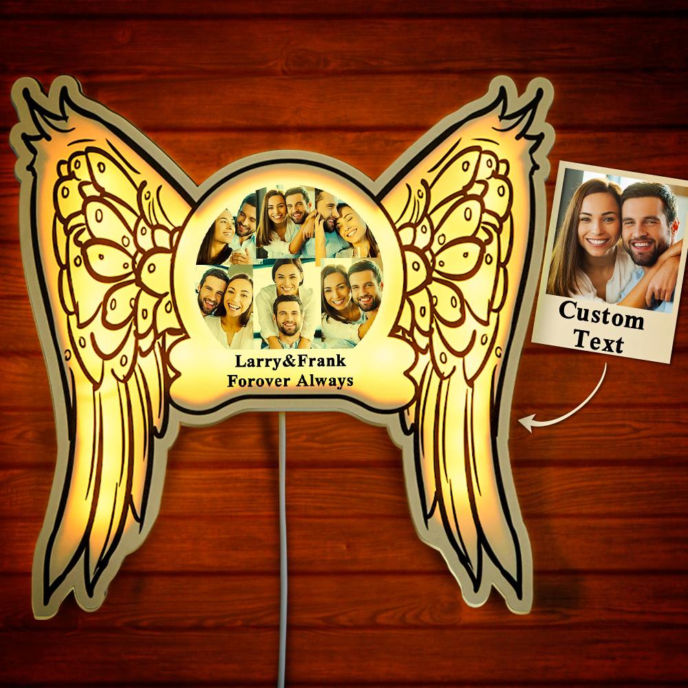 Custom Photo Engraved Night Light Angel Wings Home Gifts - MadeMine ...