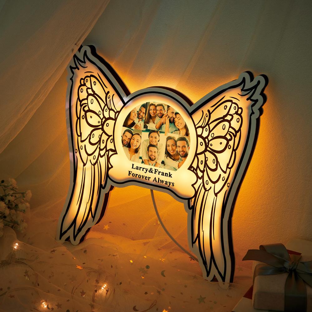 Custom Photo Engraved Night Light Angel Wings Home Gifts - MadeMine ...