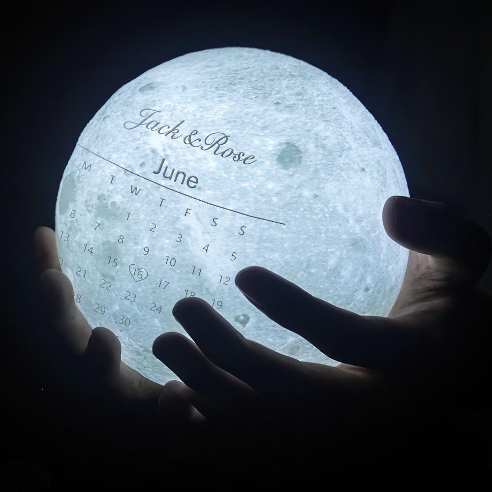 Custom Photo Moon Lamp Name 3d Light Date Anniversary Engraved Moon ...