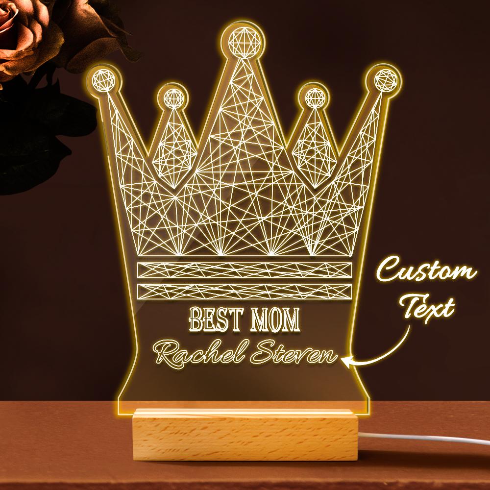 Queen Crown Personalised Night Light Best Mom Gift Mothers Day Gift ...