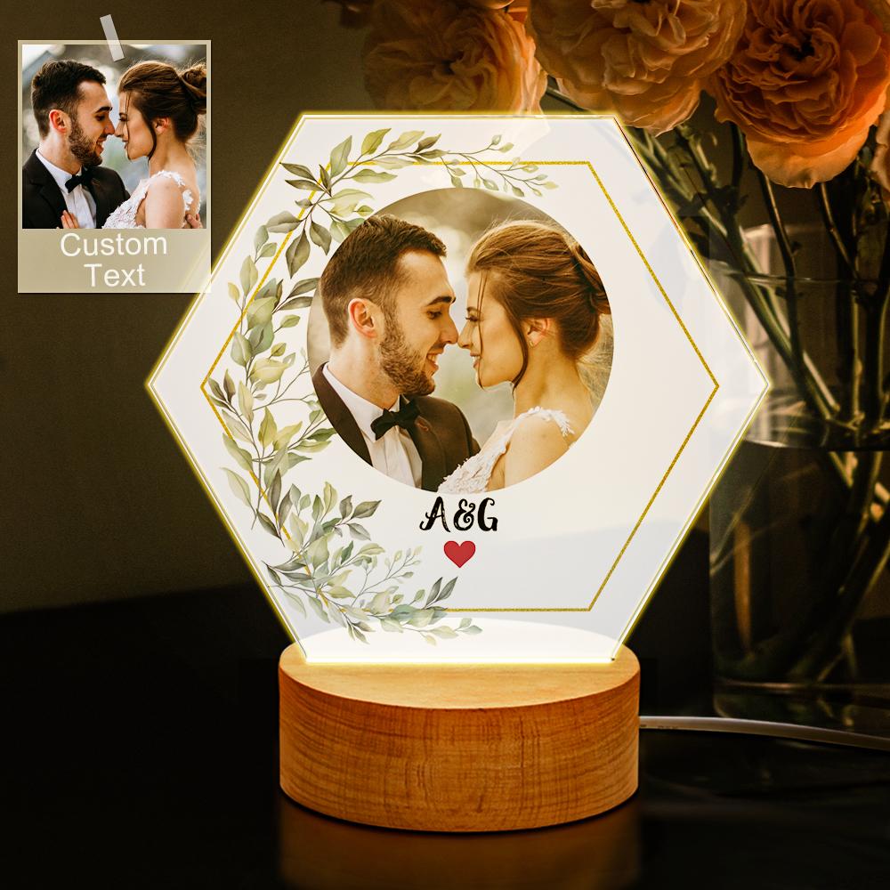 Custom Acrylic Night light Photo Lamp Bedside Decoration Couple Gift ...