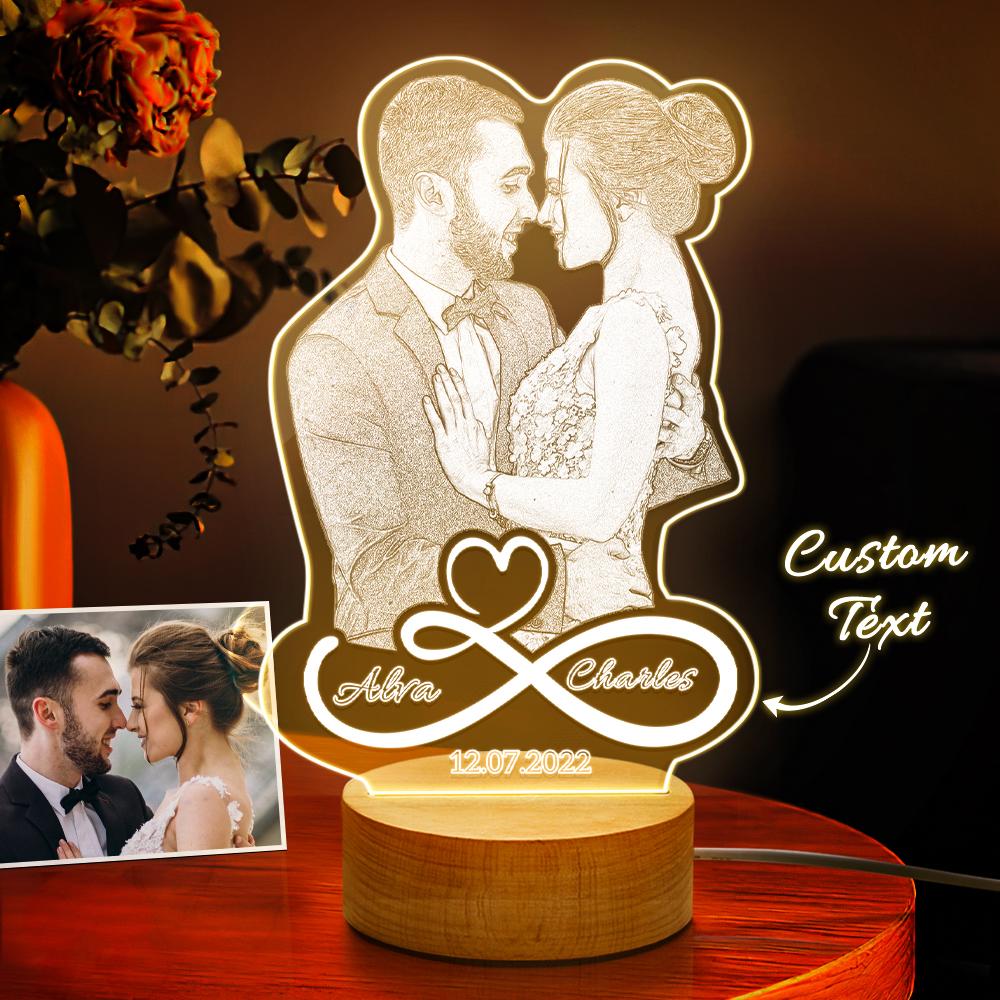Personalized Infinity Symbol Photo Night Light, Personalized Night ...