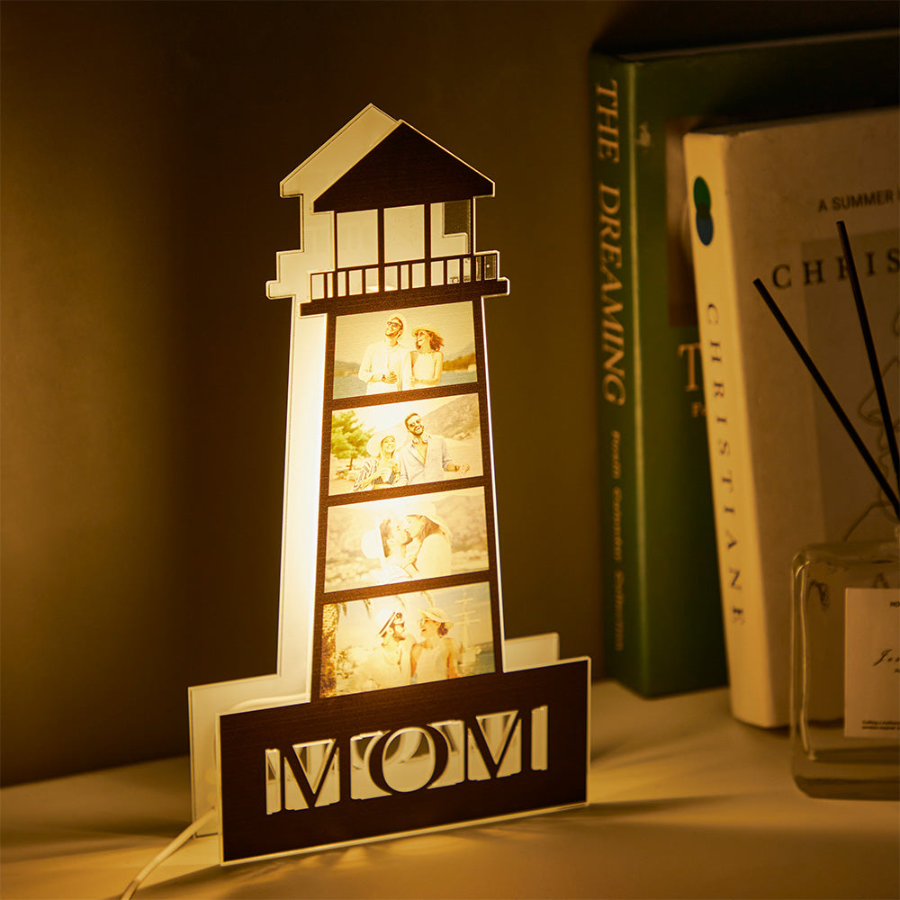 Personalized Photo Lighthouse Night Light LED Lamp Decoration Mother's ...