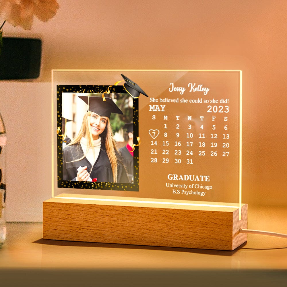 Custom Acrylic Photo Lamp Engraved Night Light Graduation Gifts for ...