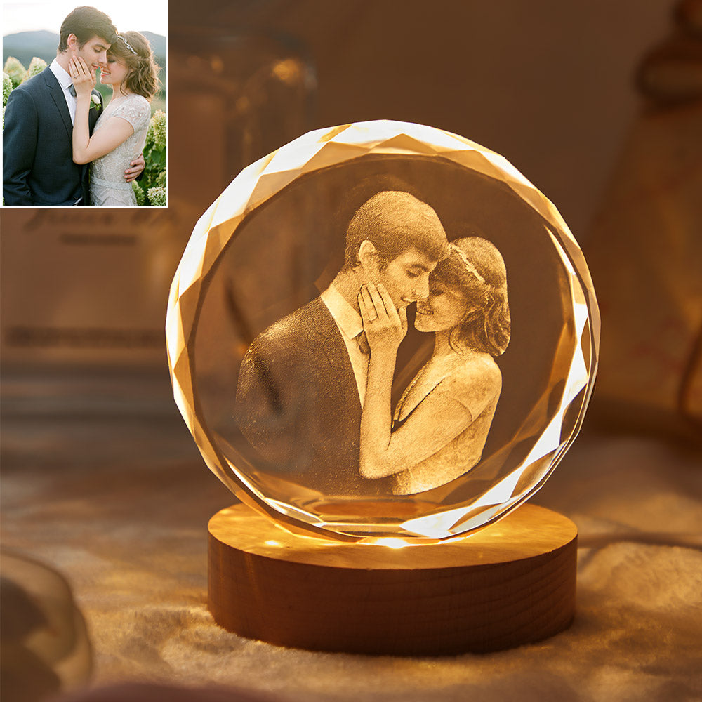 Personalized 2D Photo Crystal Night Light Laser Engraved Picture Lamp ...