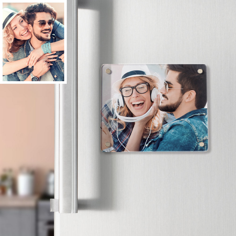 Custom Photo Acrylic Fridge Magnetic Frame Personalized Double-Sided ...