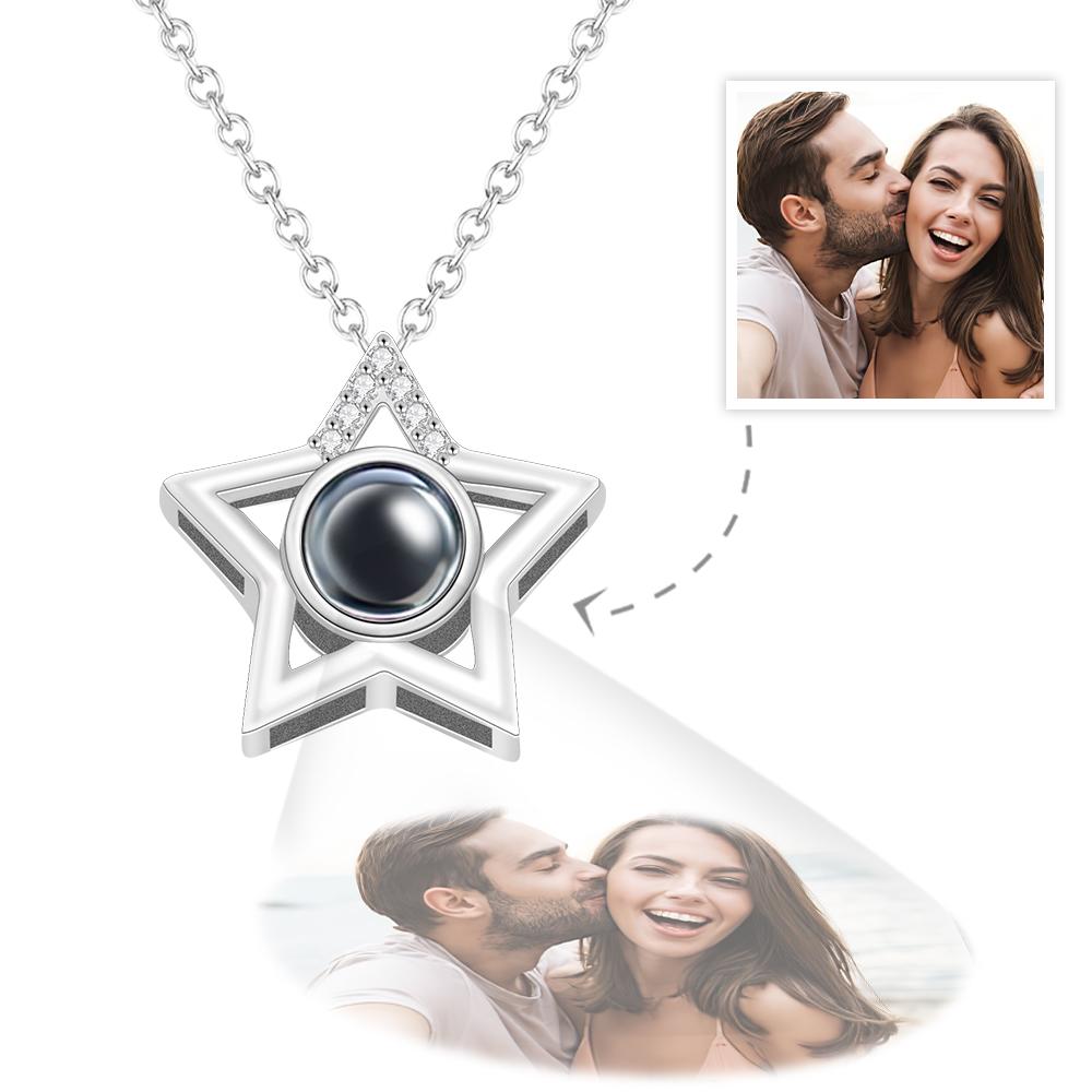 Custom Photo Projection Necklace Star Photo Pendant Necklace ...