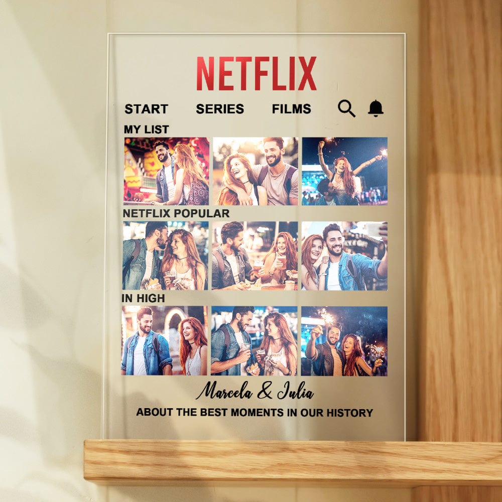 Custom Photo NETFLIX Movie Plaque Personalized Home Decor Anniversary ...