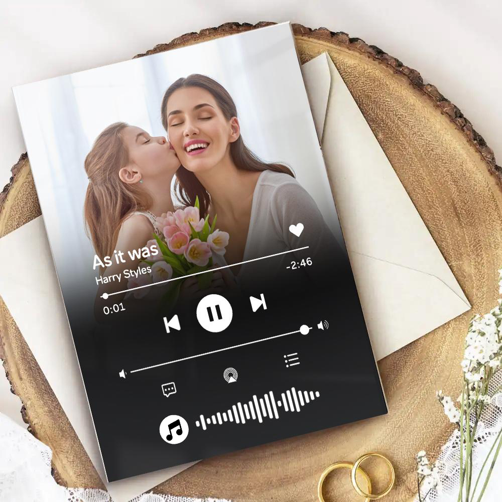 Gift for Mother Custom Photo Panel Music Display Plaque Song Album ...