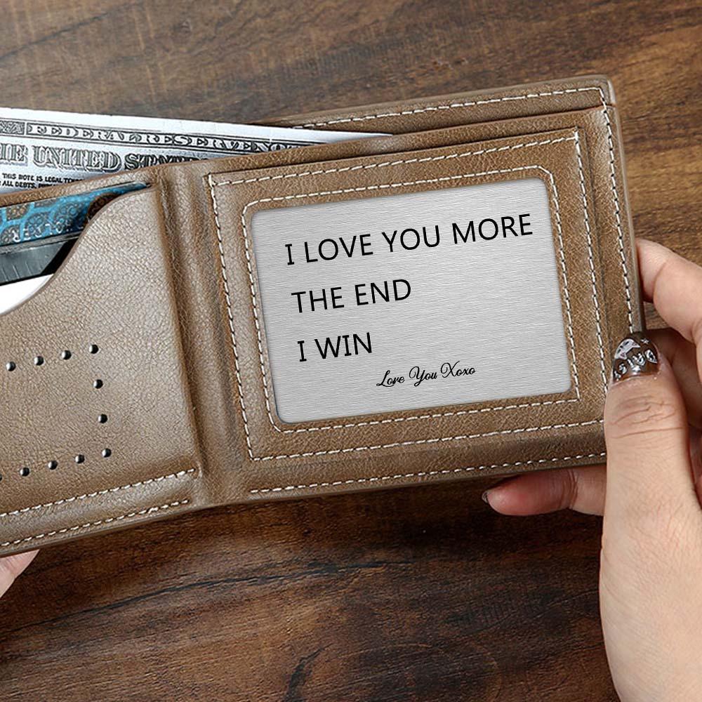 Personalized Wallet Card I Love You More Metal Wallet Card Engraved ...